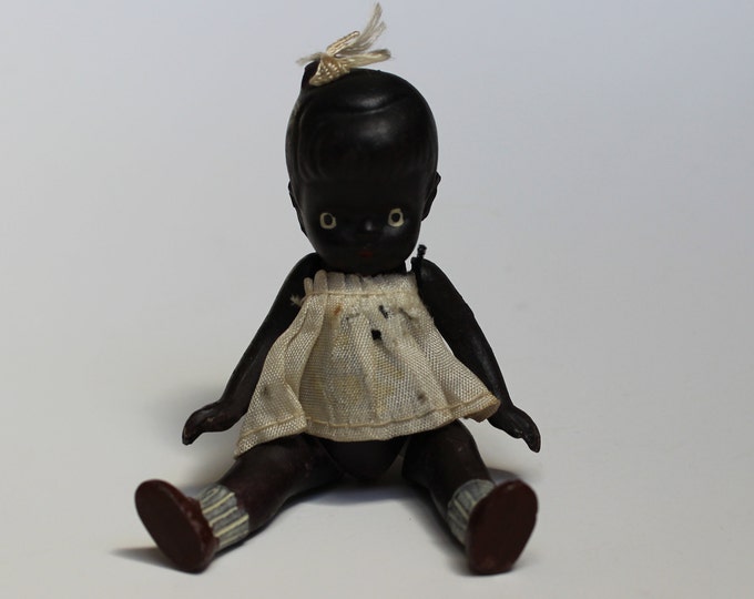 Antique Small Black Porcelain Doll Etsy