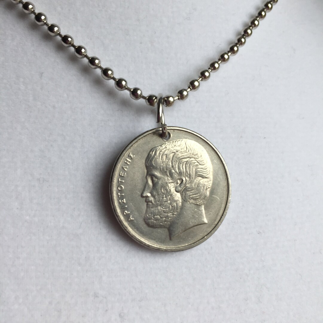 GREEK Coin Charm - 1982 - 5 Apaxmes on a 24 Inch Chain Necklace. BOGO ...