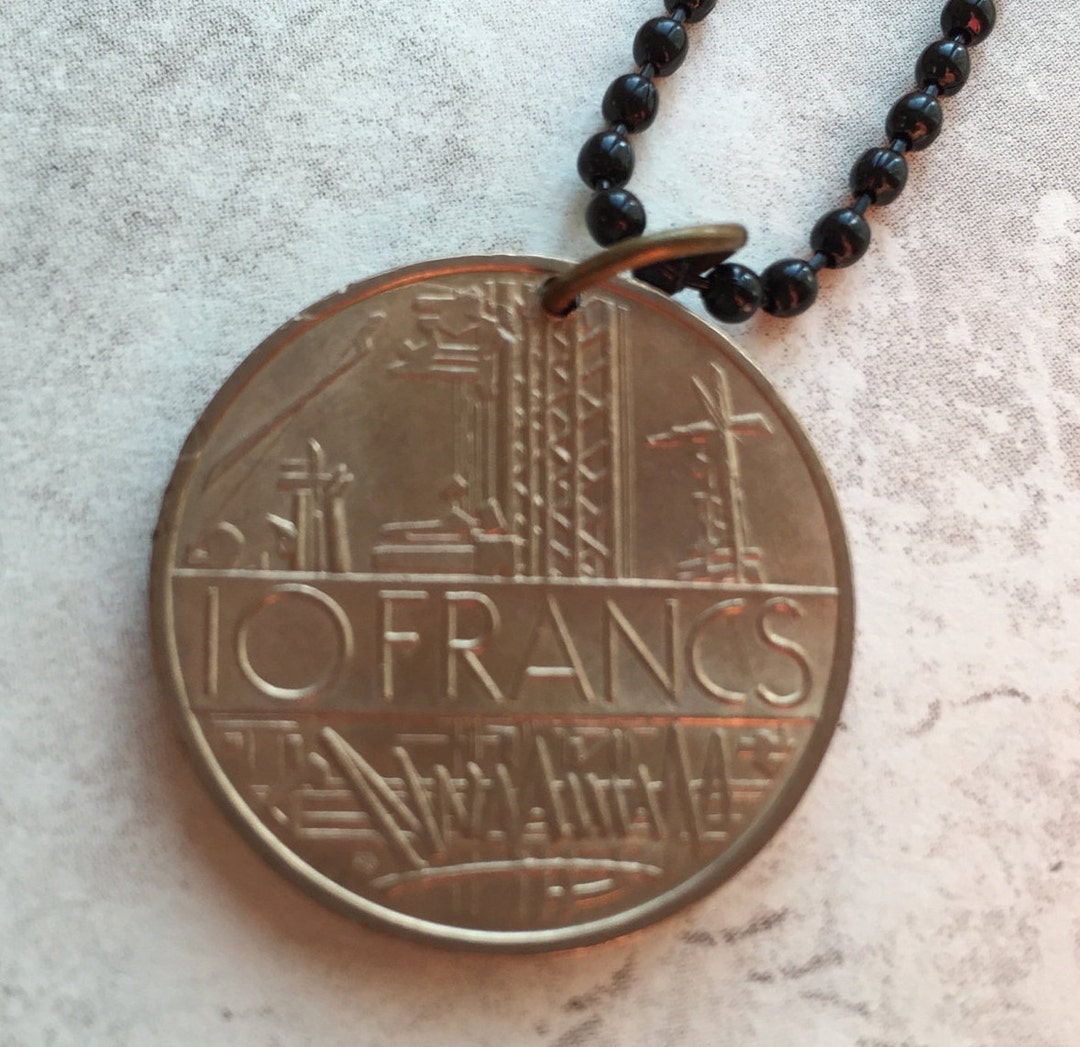 REPUBLIQUE FRANCAISE 10 Francs Coin Pendents W/ 24 Inch Ball Chain ...