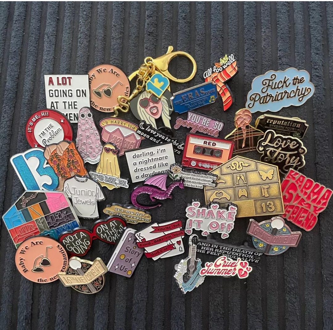 Taylor Swift Inspired Pin Badges Free Sticker Eras Tour Swiftie Merch ...