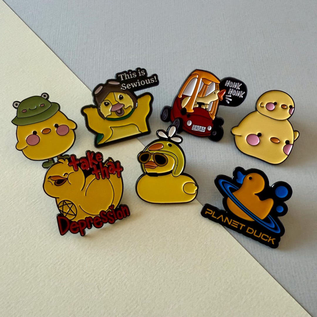 Cute Cartoon Kawaii Ducks Pin Badge // Gift Birthday Present // for ...