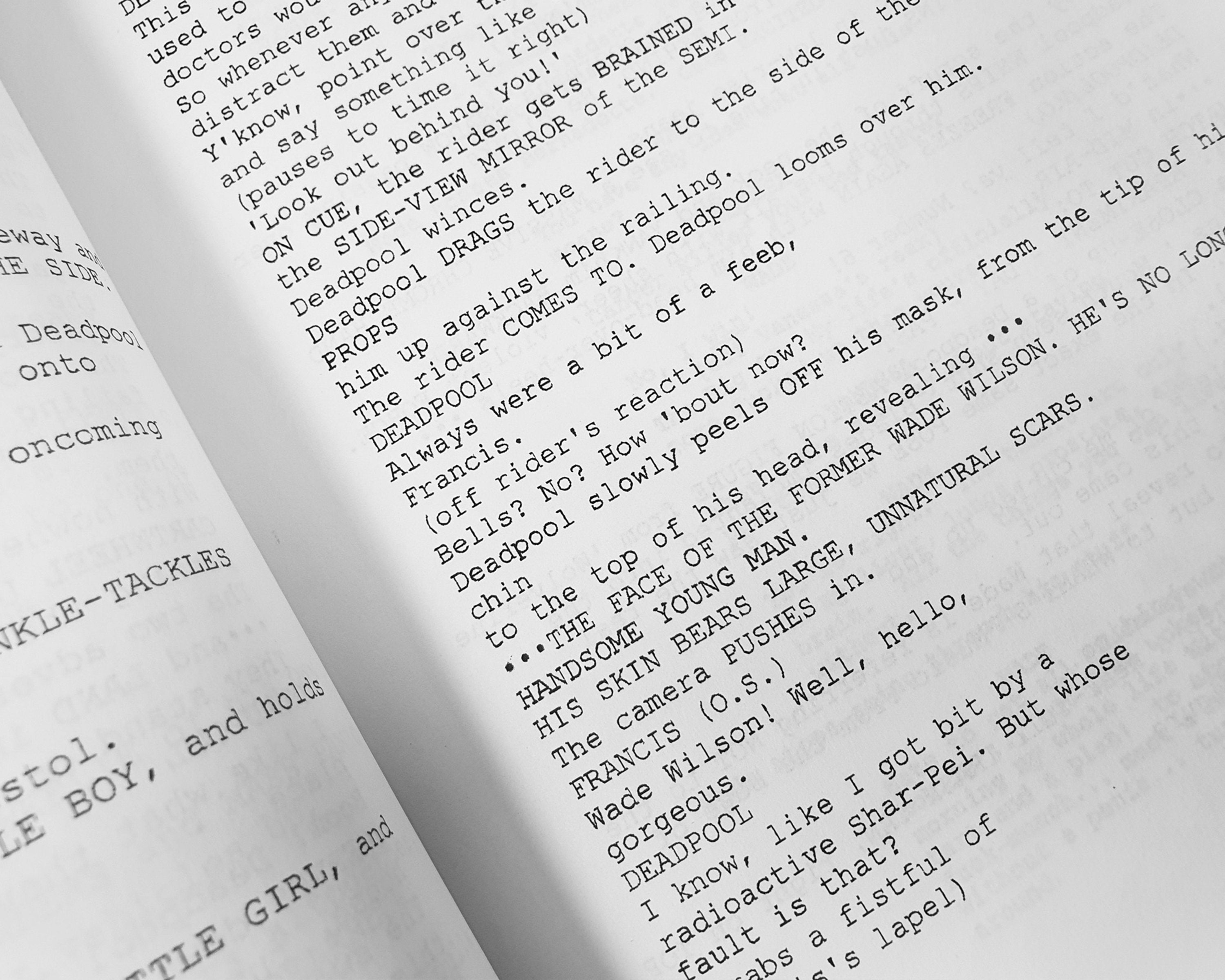 Deadpool Marvel Superhero Film Movie Script, Screenplay With Signatures ...