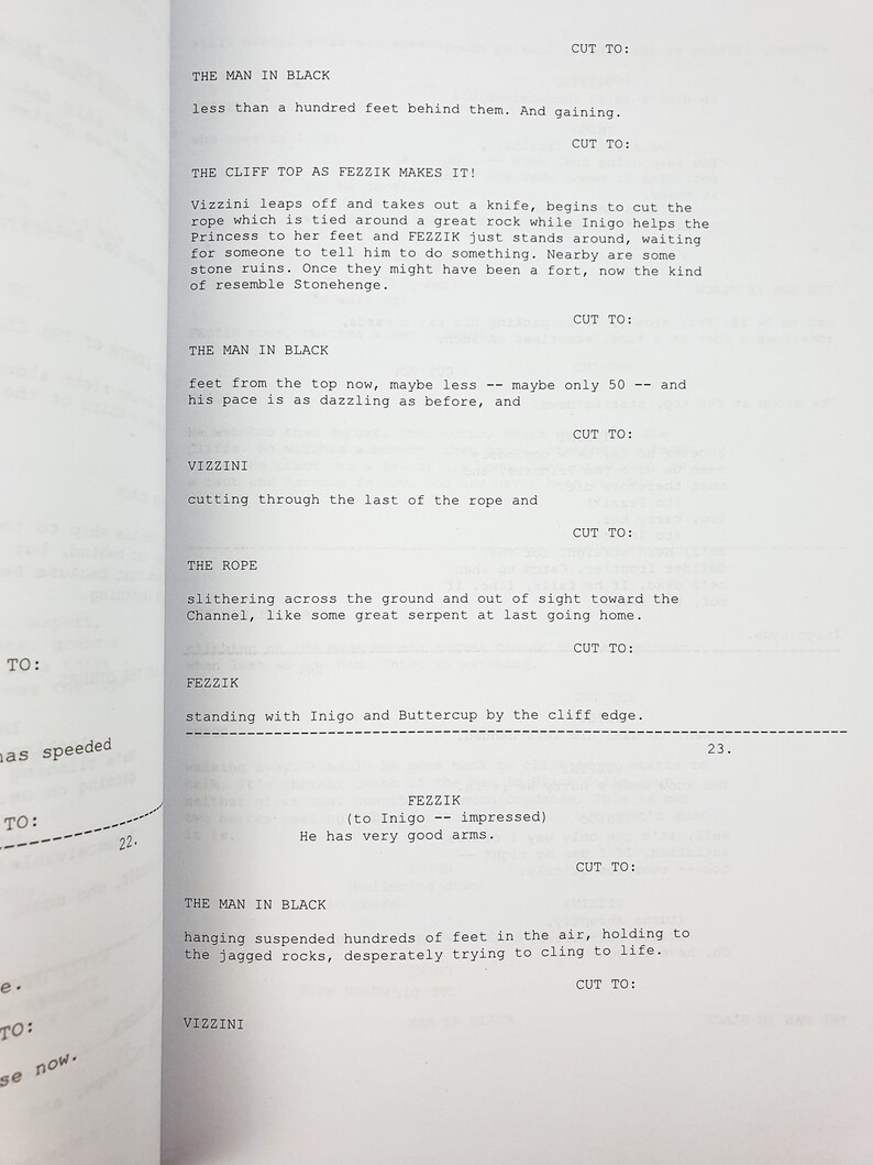 The Princess Bride Film Movie Script Screenplay with | Etsy