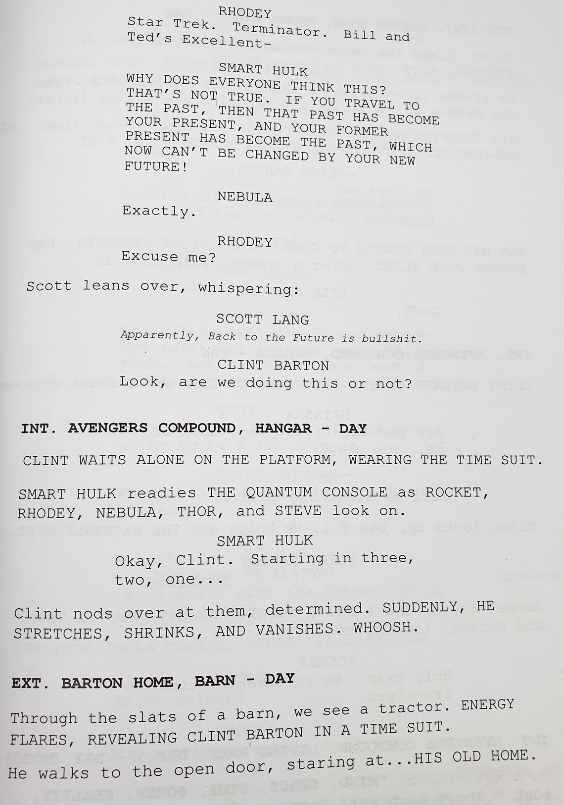 Avengers Endgame Marvel Film Movie Script Screenplay with | Etsy