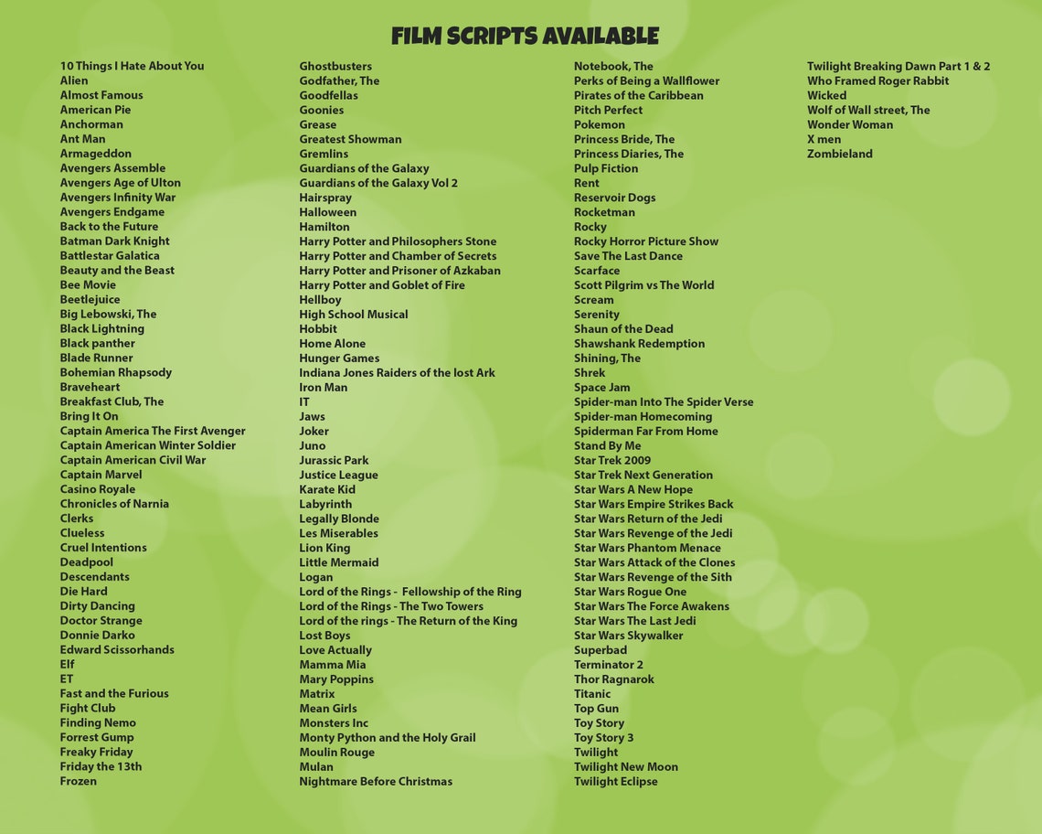 Avengers Endgame Marvel Film Movie Script Screenplay With | Etsy