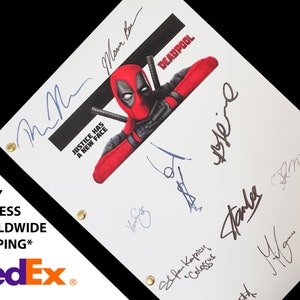 Deadpool Marvel Superhero Film Movie Script, Screenplay With Signatures ...