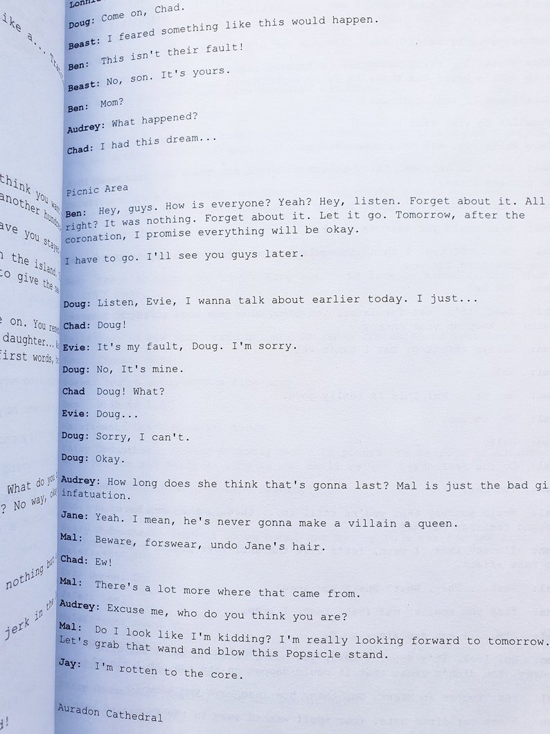 Descendants Disney Film Movie Script Screenplay with | Etsy