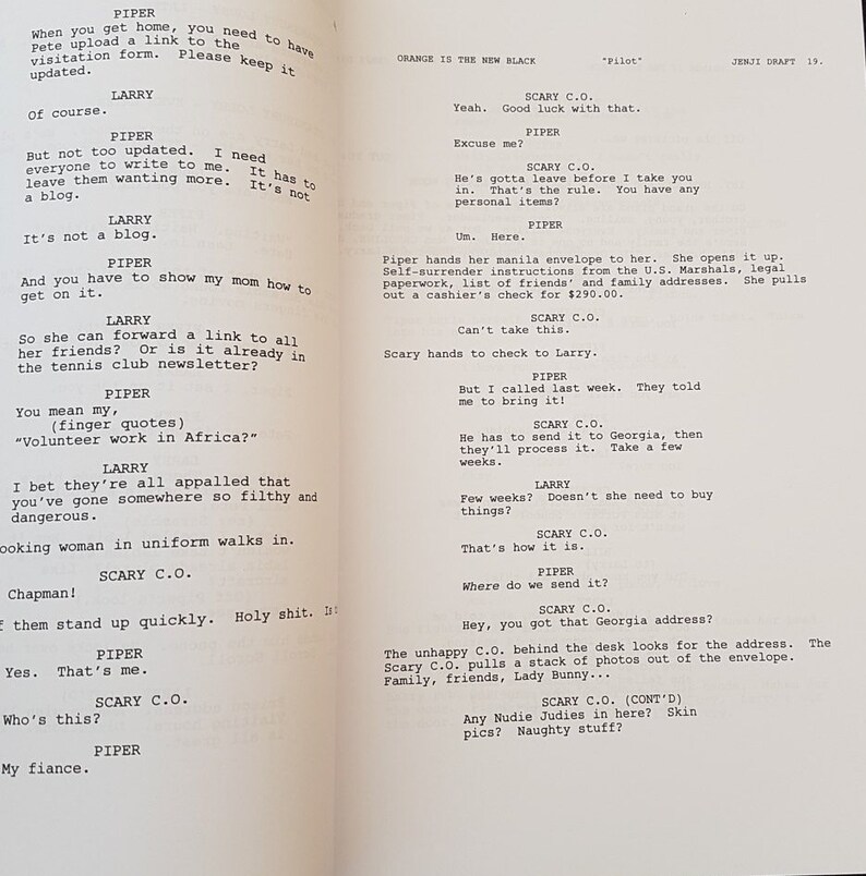 Orange is the New Black TV Script Screenplay with Signatures | Etsy