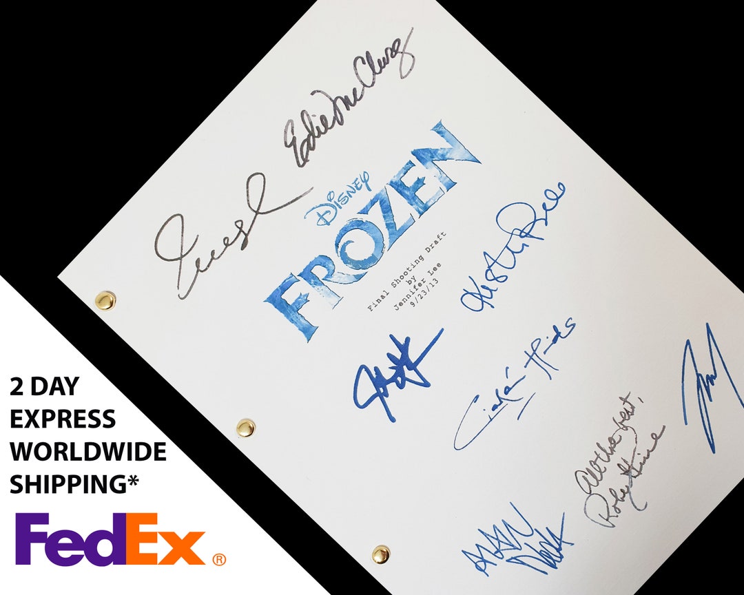 Frozen Film Movie Script With Signatures Autographs Reprint Anna Elsa ...