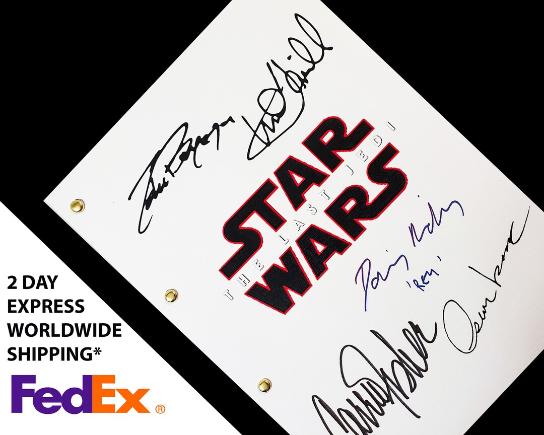 Star Wars the Last Jedi Movie Film Script Screenplay Reprint Autographs ...