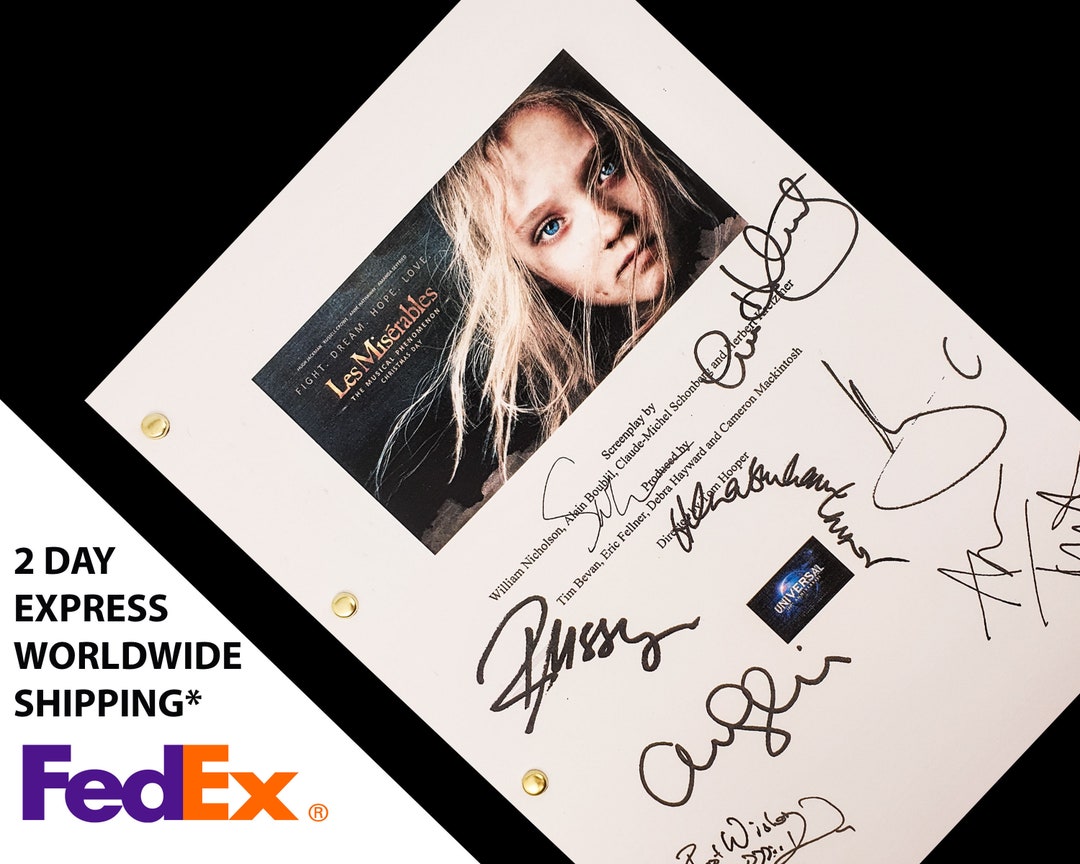Les Miserables Musical Film Movie Script Screenplay With Signatures ...
