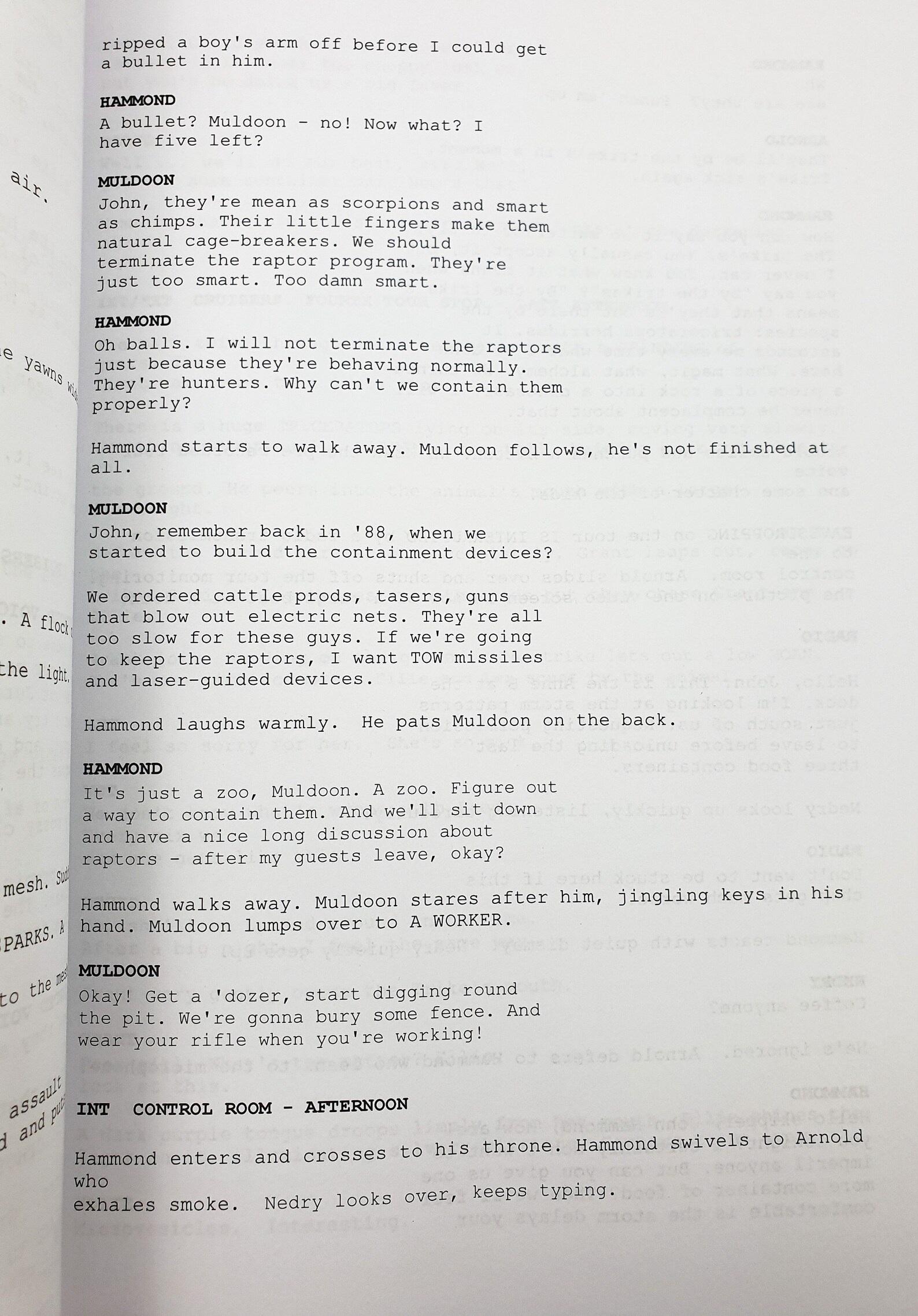 Jurassic Park Film Movie Script Screenplay - Sam Neill Samuel L Jackson ...