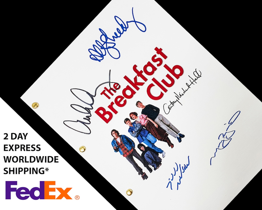 The Breakfast Club TV Film Script Screenplay Signatures Autograph ...