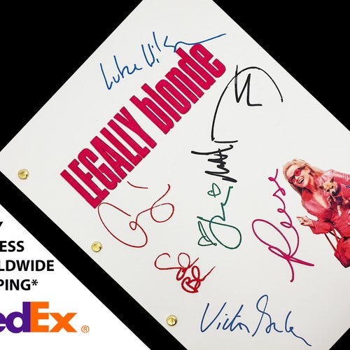 Legally Blonde Film Movie Script Screenplay Signatures | Etsy UK