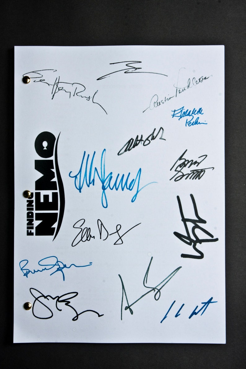 Finding Nemo Film Movie Script Screenplay with Signatures | Etsy