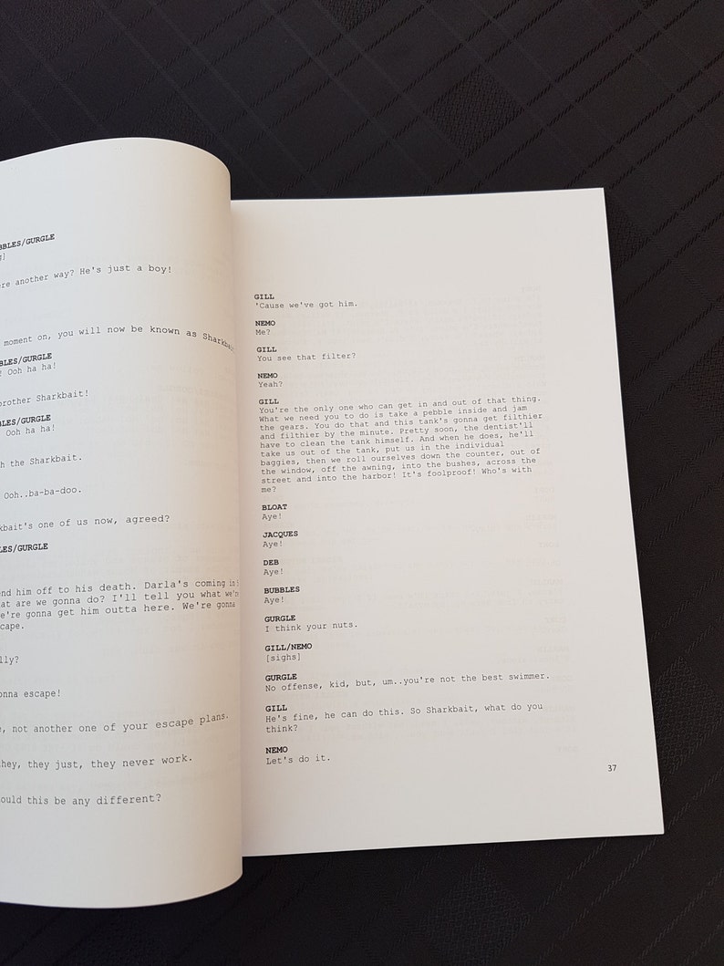 Finding Nemo Film Movie Script Screenplay with Signatures | Etsy
