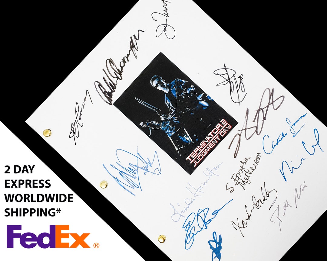 Terminator 2 Judgement Day Movie Script Screenplay With Signatures ...
