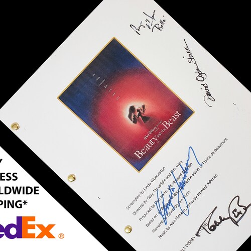Disney's 1991 Beauty and the Beast Movie Script Signed: - Etsy