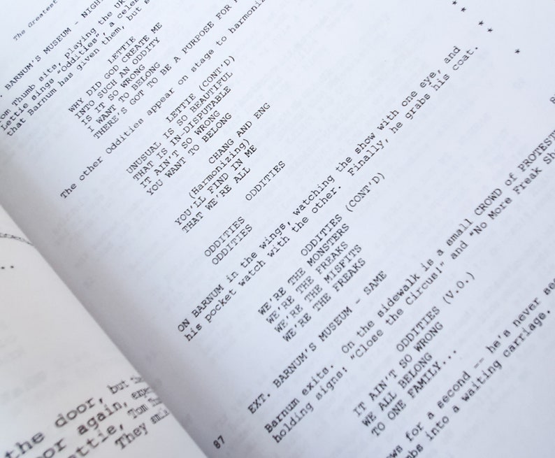 The Greatest Showman Film Movie Script Screenplay With | Etsy