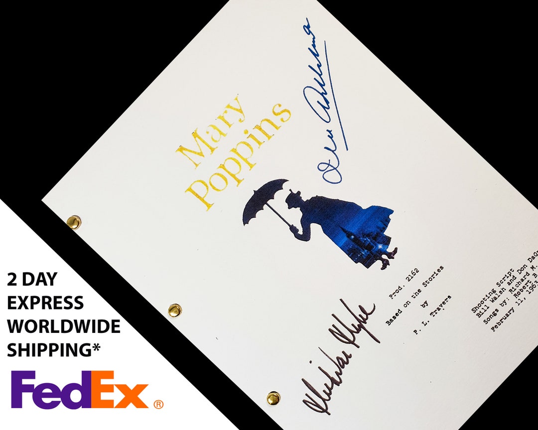 Mary Poppins Film Movie Script Screenplay With Signatures Autograph ...