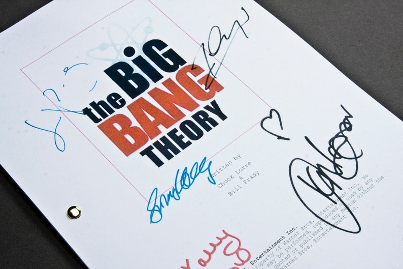 The Big Bang Theory Tv Script Screenplay With Signatures Etsy