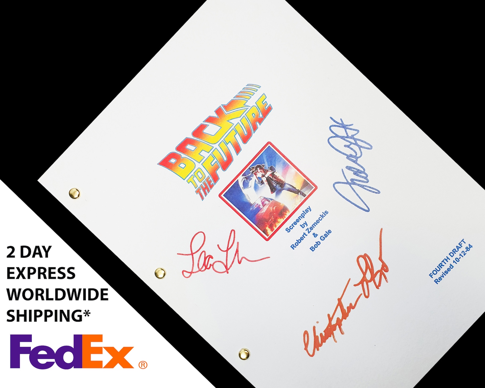 Back to the Future Film Movie Script, Screenplay With Signatures ...