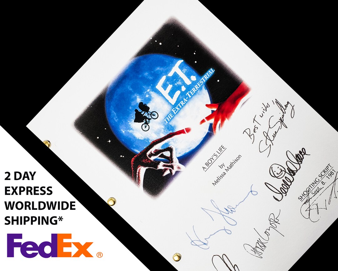E.T. Extra Terrestrial Film Movie Script Screenplay With Signatures ...