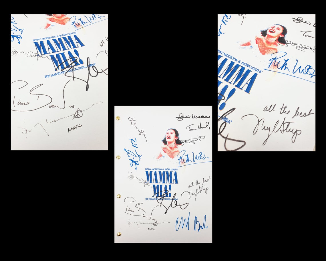 Mamma Mia Movie Musical Script with Signatures Autograph | Etsy