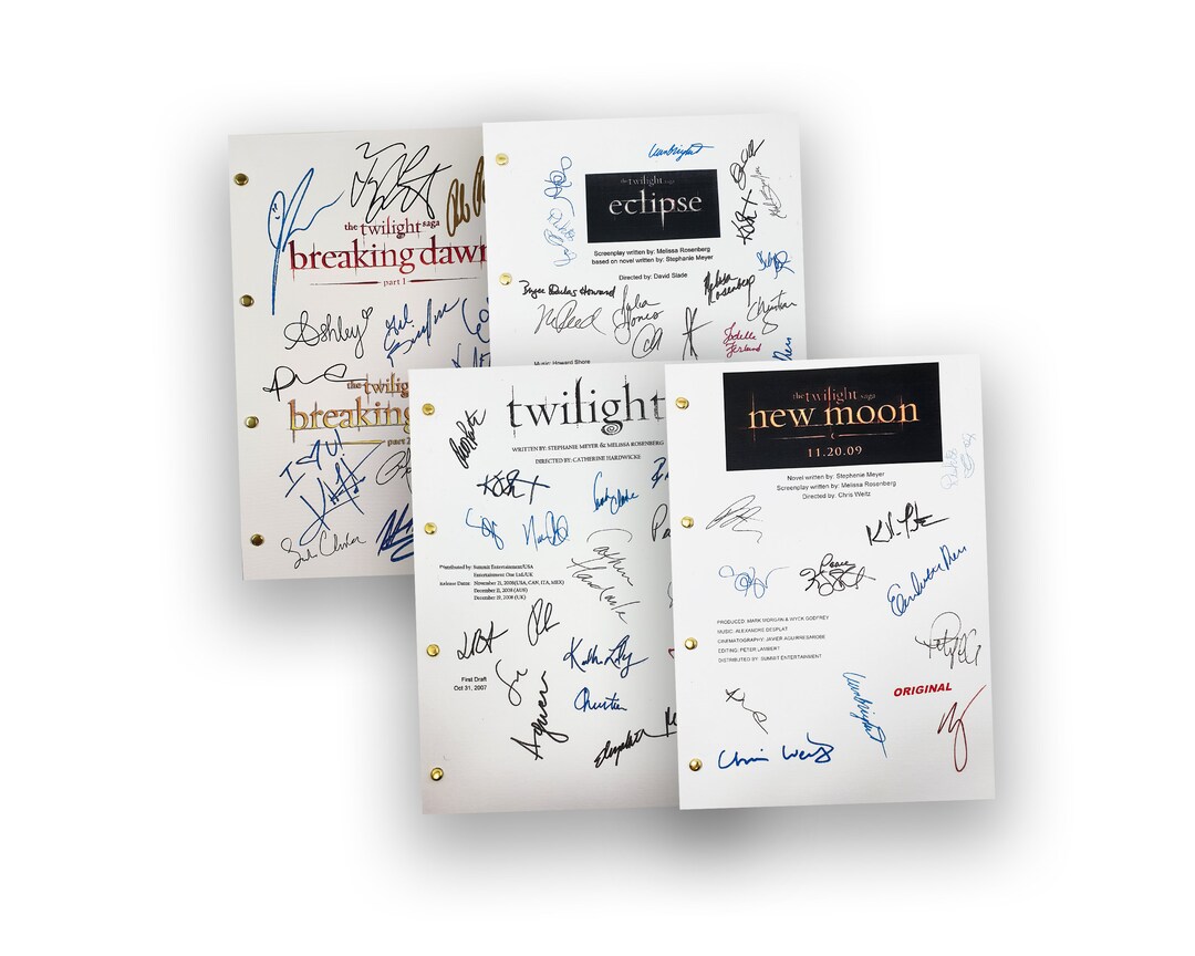 The Twilight Saga 4 Movie Film TV Script, Screenplay With Signatures ...