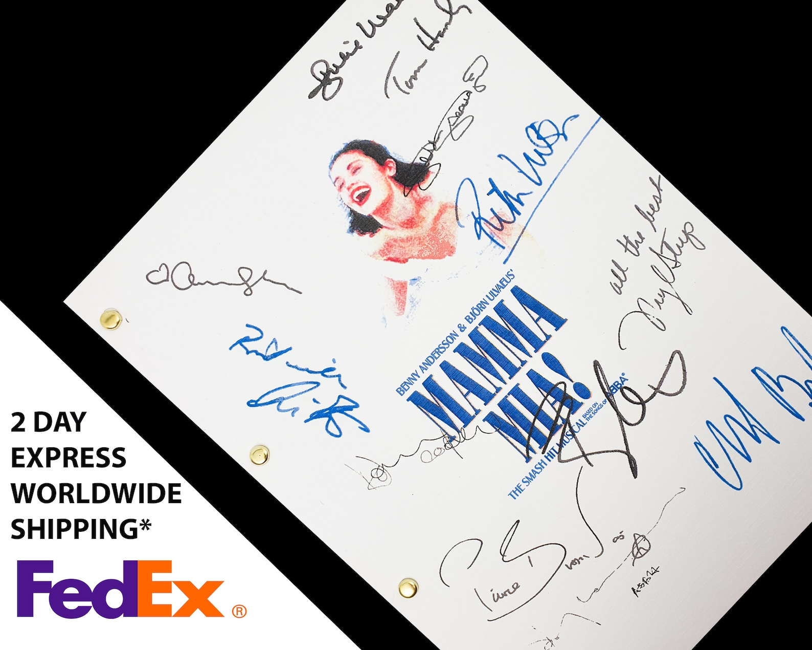 Mamma Mia Movie Musical Script With Signatures Autograph Reprint Meryl ...