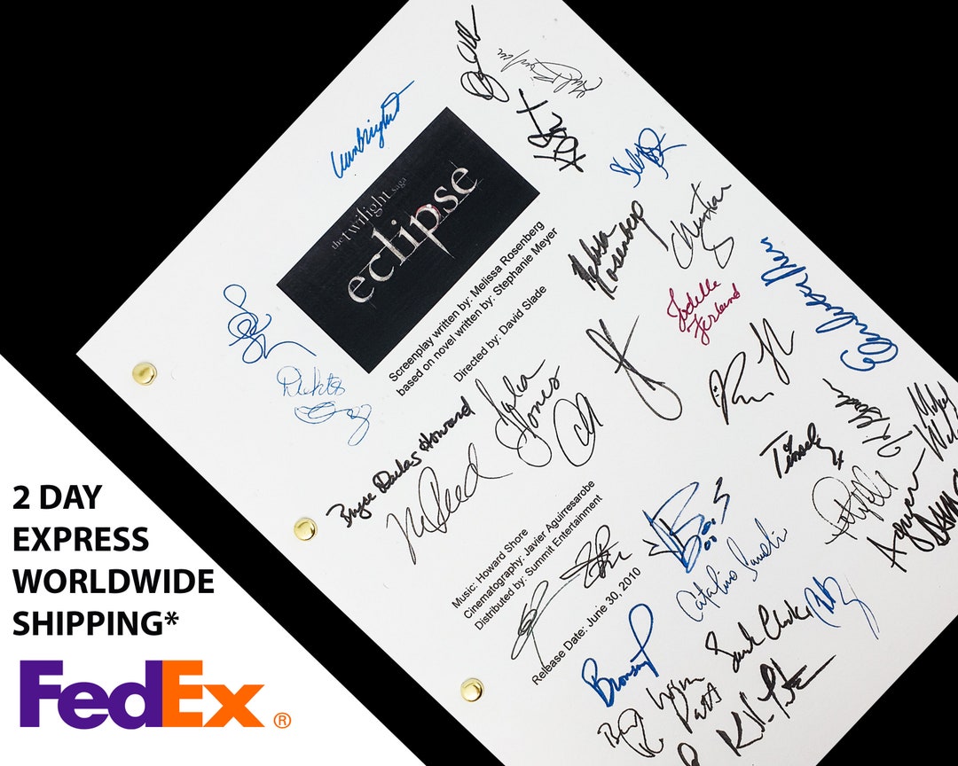 Twilight Eclipse Film Movie Script Screenplay With Signatures Autograph ...