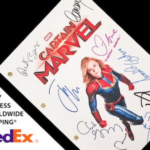 Captain Marvel Movie Film Script Screenplay Signatures Autograph ...