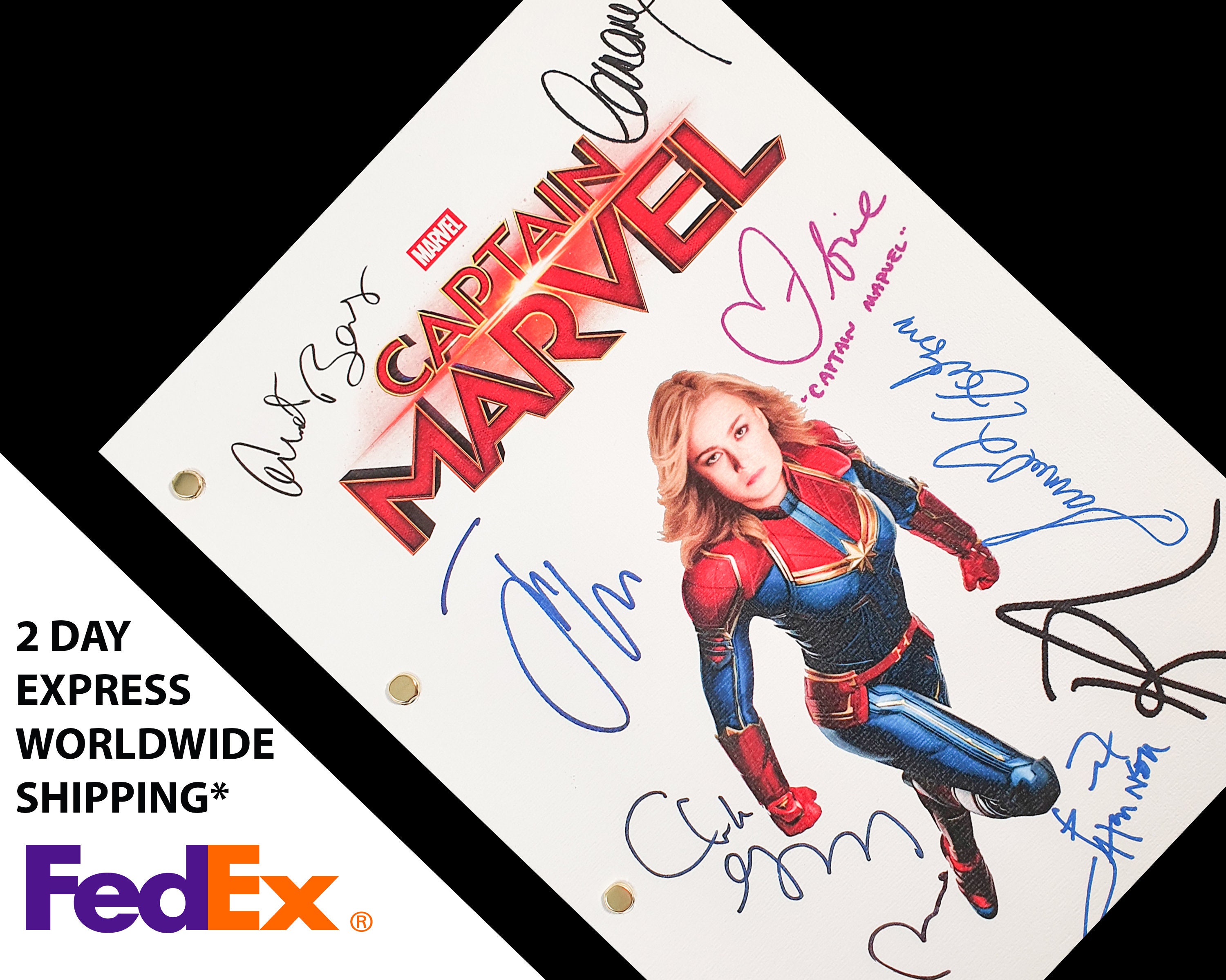Captain Marvel Movie Film Script Screenplay Signatures Autograph ...