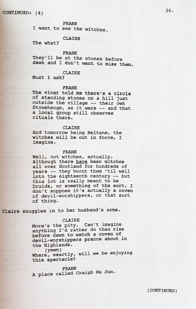 Outlander TV Pilot Script Screenplay with Signatures | Etsy