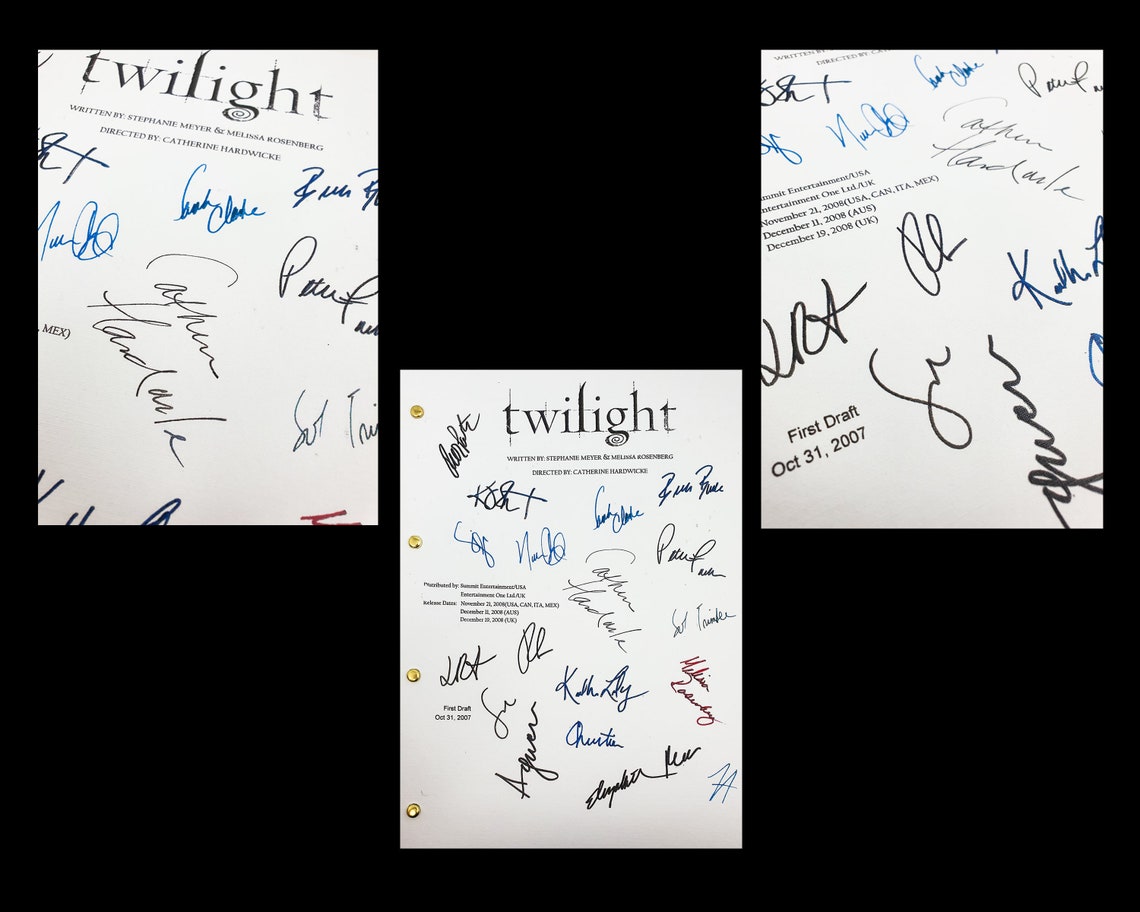 Twilight Film Movie Script Screenplay with Signatures | Etsy
