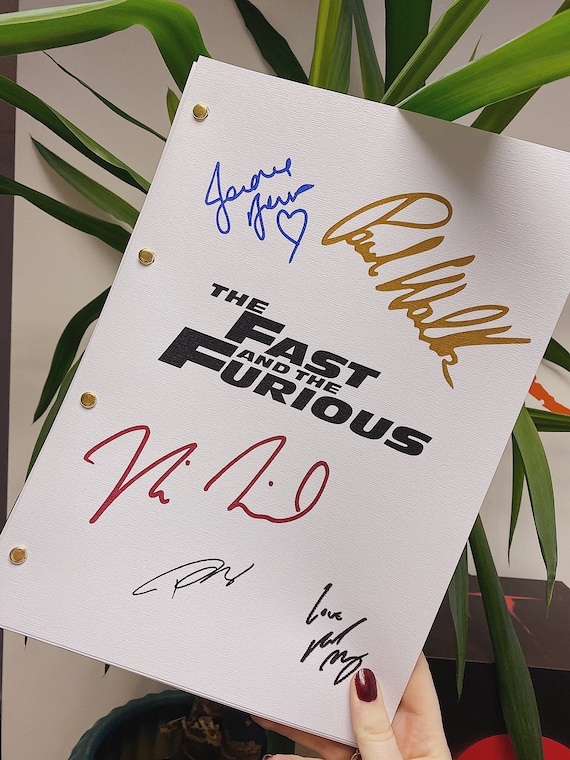 The Fast and the Furious Script Screenplay Signature Autograph | Etsy