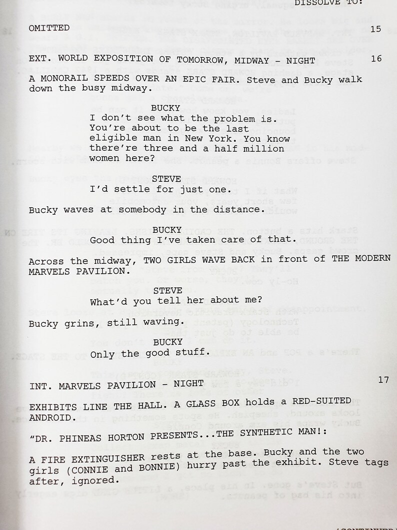 Captain America The First Avenger TV Film Script Screenplay | Etsy