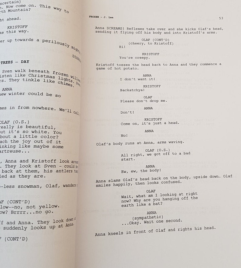 Frozen Film Movie Script with Signatures Autographs Reprint | Etsy
