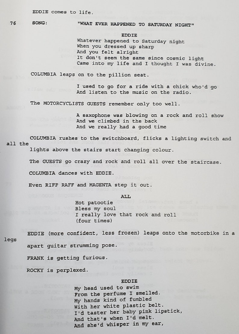 Rocky Horror Picture Show Film Movie Script Signatures | Etsy