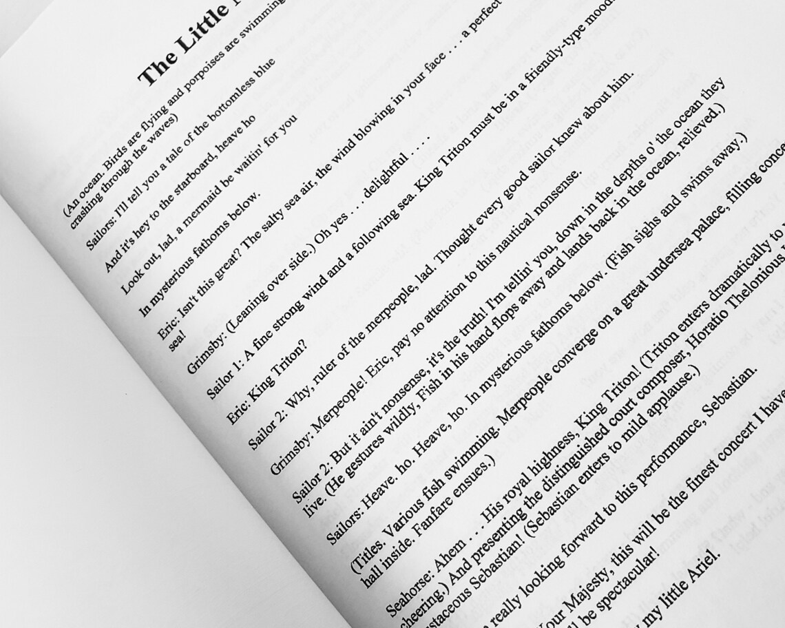 The Little Mermaid Movie Film Script Screenplay with | Etsy