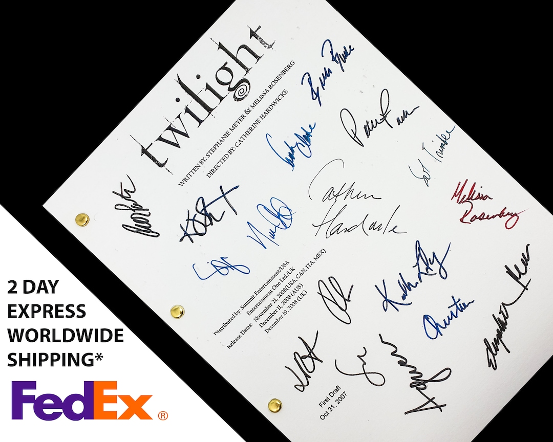 Twilight Film Movie Script Screenplay With Signatures, Autographs ...