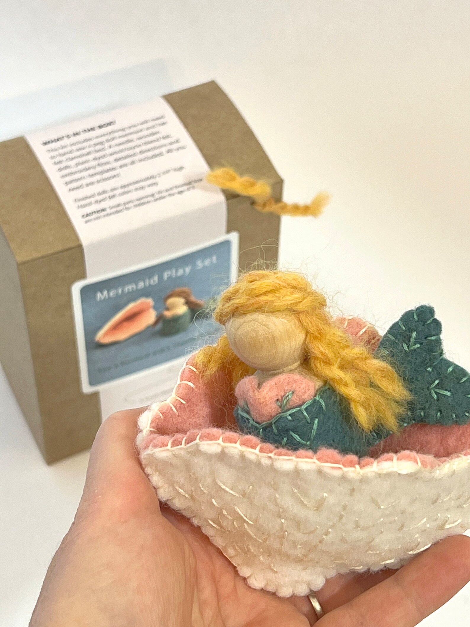 DIY Mermaid Peg Doll and Felt Clamshell Bed Sewing Kit DIY - Etsy