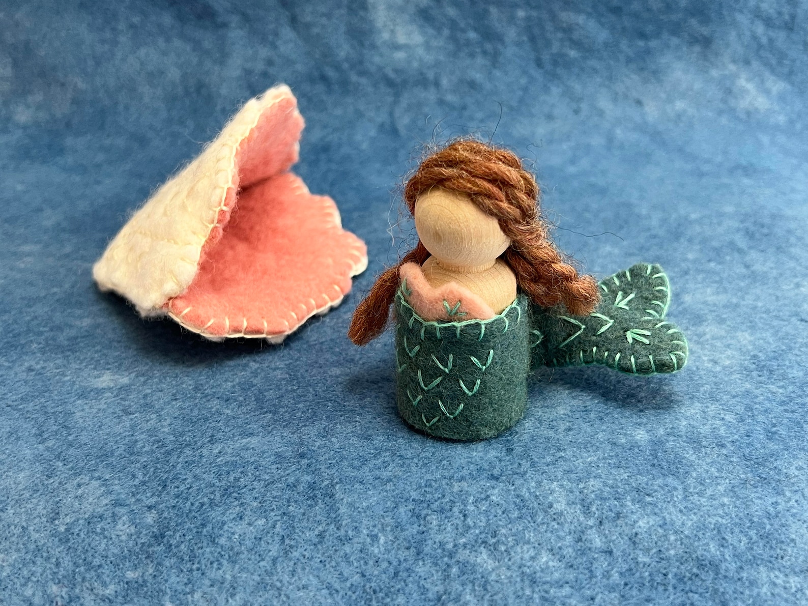 DIY Mermaid Peg Doll and Felt Clamshell Bed Sewing Kit DIY - Etsy