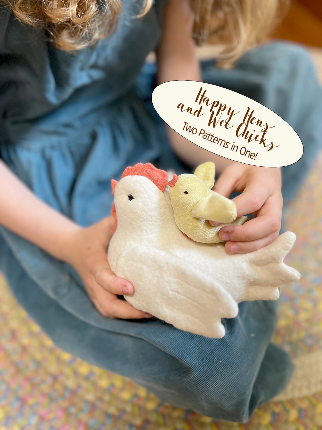 Hen and Chick Plushie Sewing Pattern (2-in-1 PDF): Upcycled Sweater Toy ...