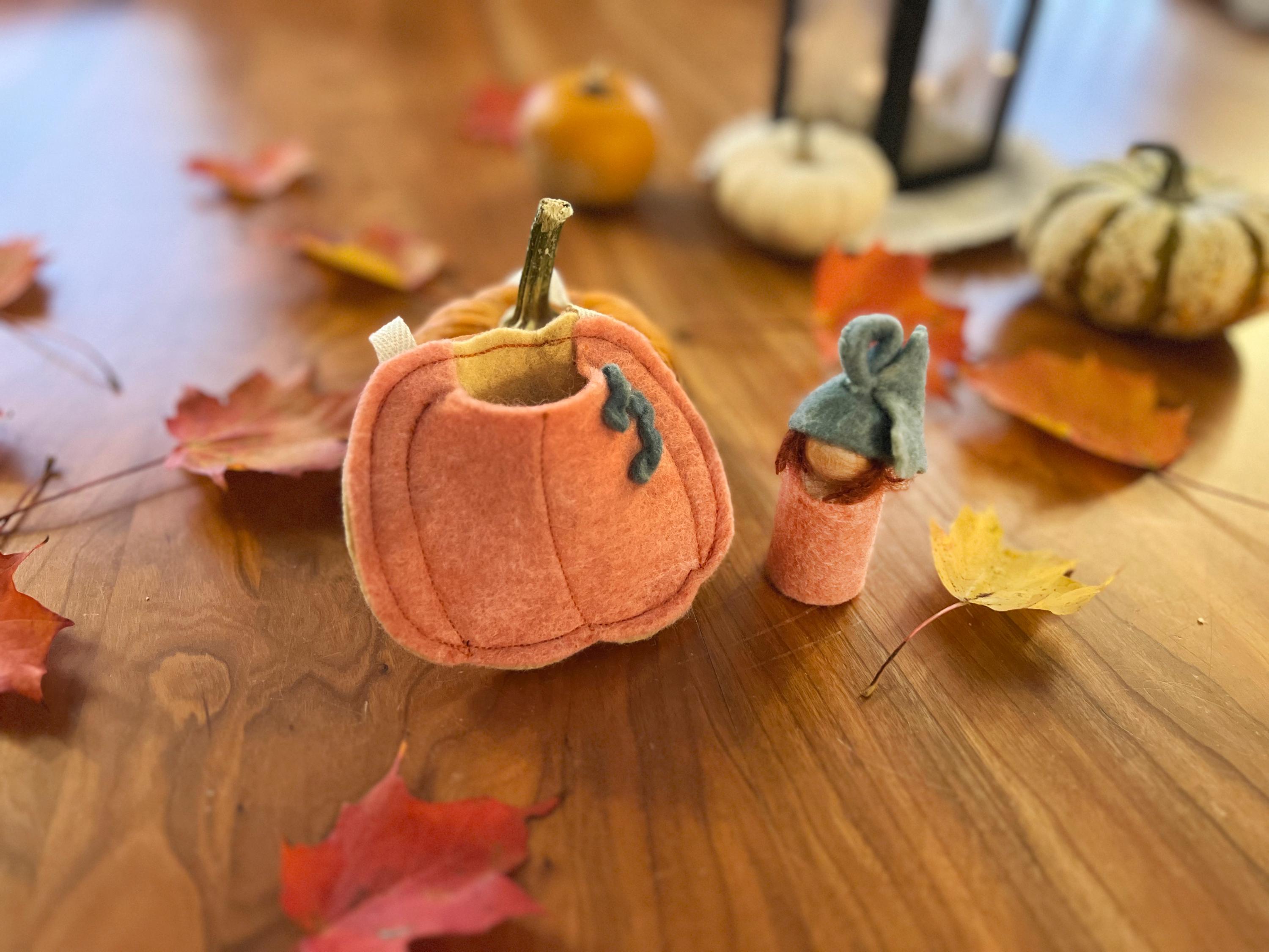 Pumpkin Peg Doll Pocket: Handmade Waldorf Toy - Etsy