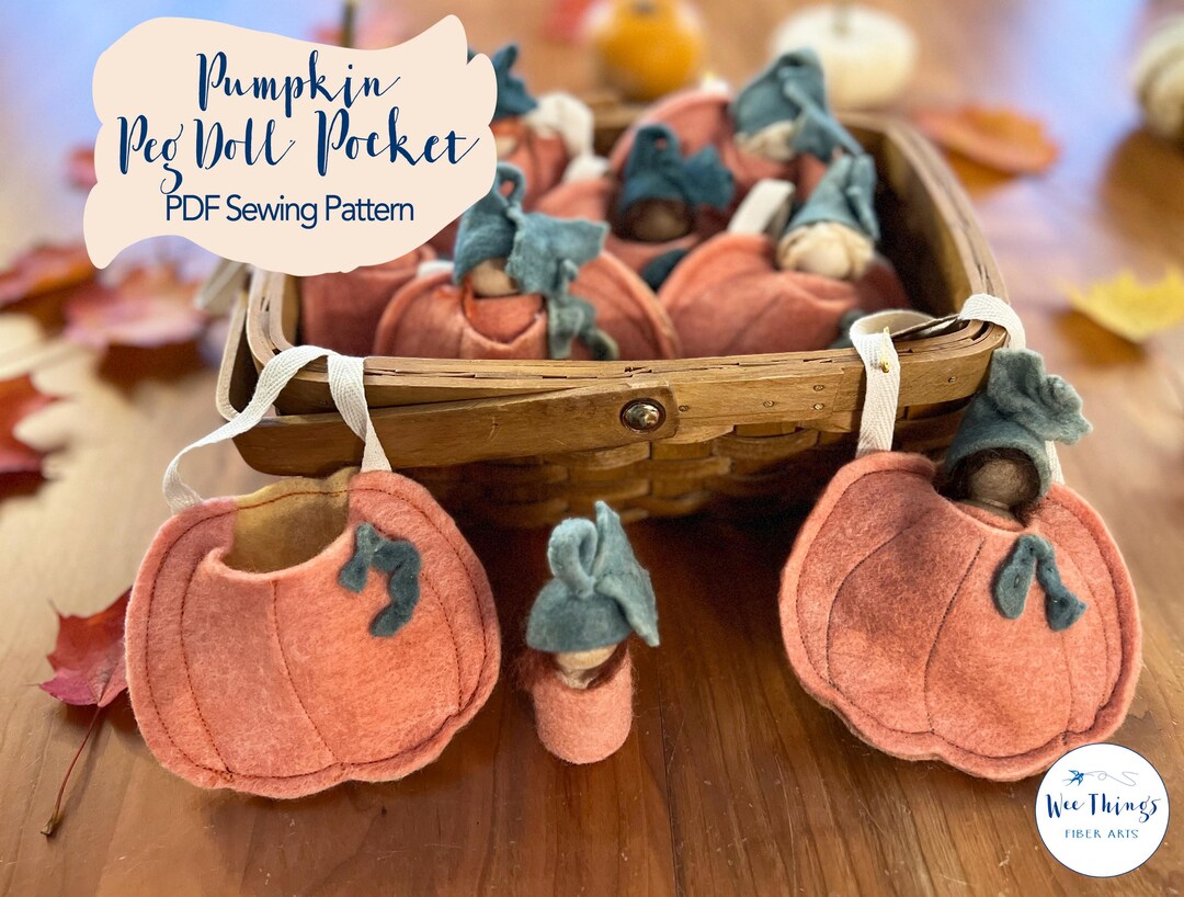 Pumpkin Peg Doll Pocket Sewing Pattern (PDF Pattern); Kids Waldorf ...