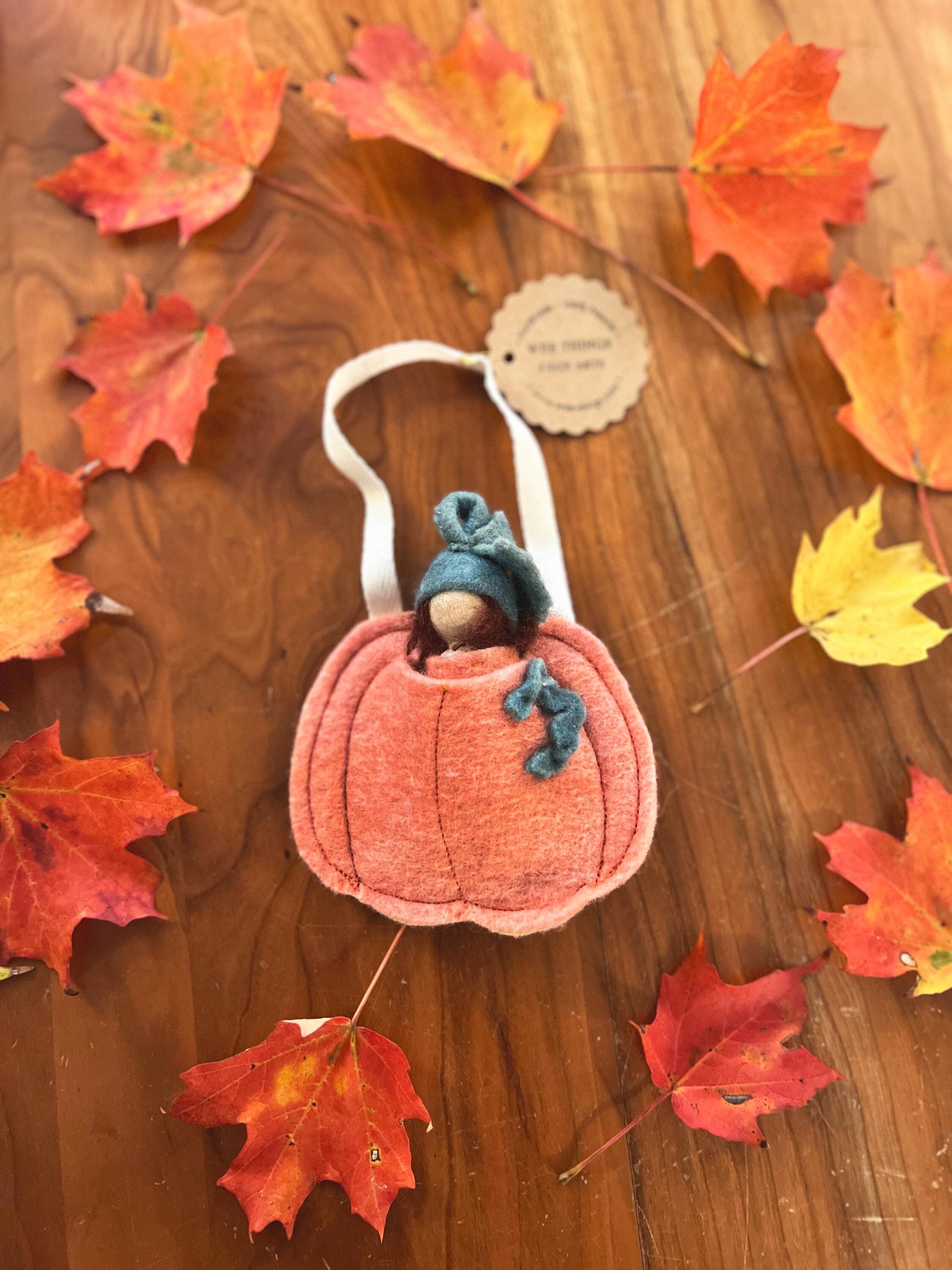Pumpkin Peg Doll Pocket: Handmade Waldorf Toy - Etsy