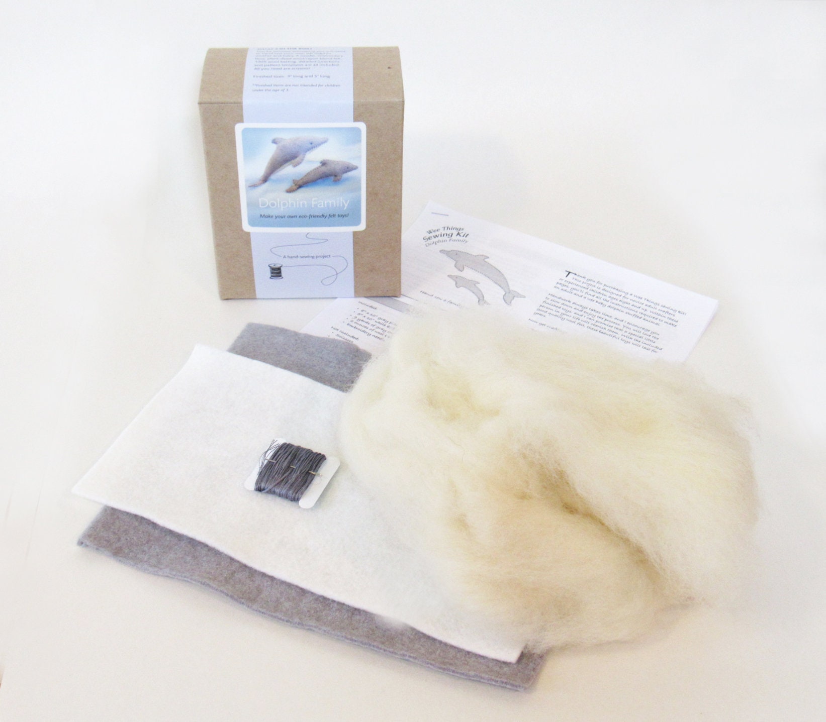 DIY Dolphin Family Sewing Kit Complete Sewing Kit for Dolphin - Etsy