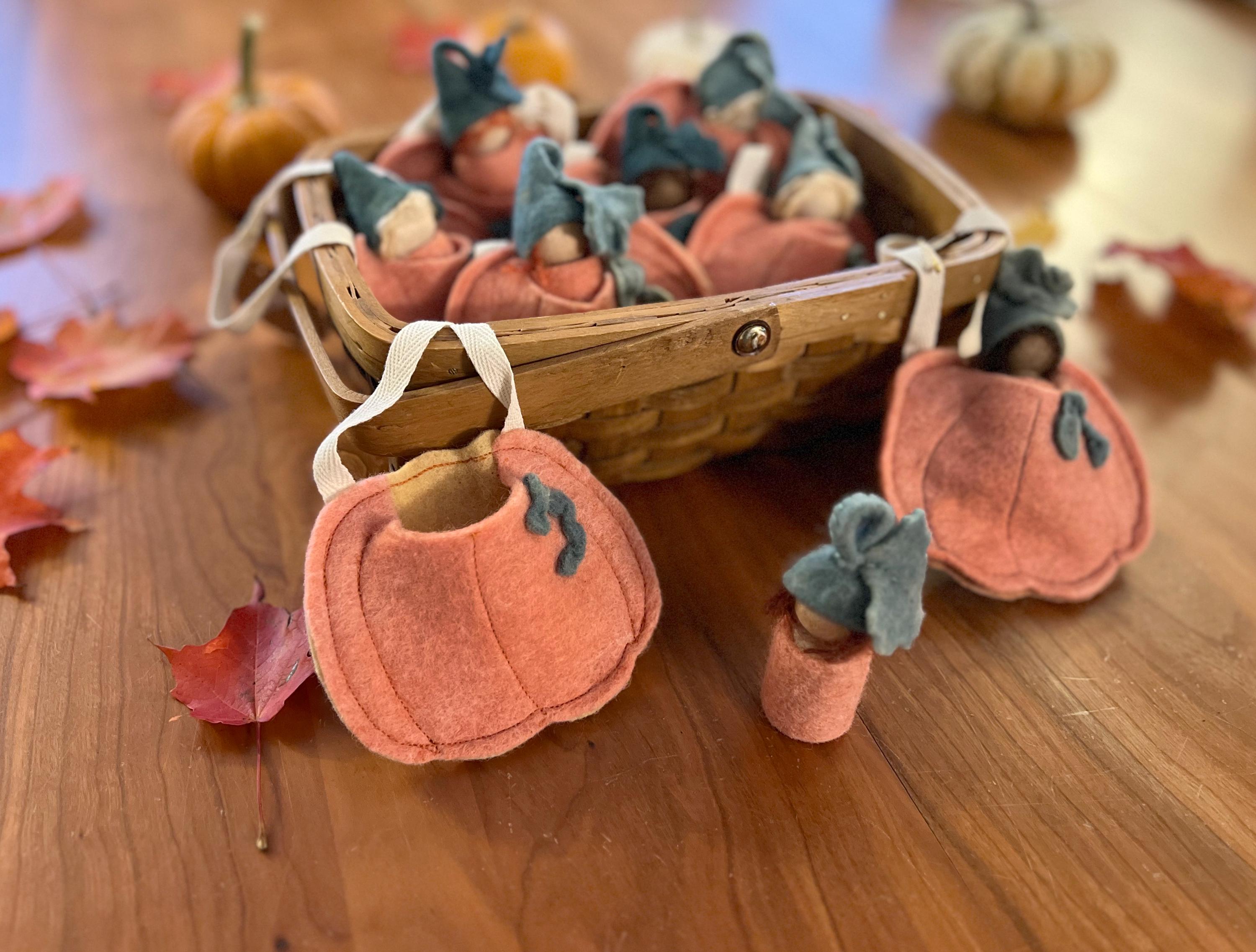 Pumpkin Peg Doll Pocket: Handmade Waldorf Toy - Etsy