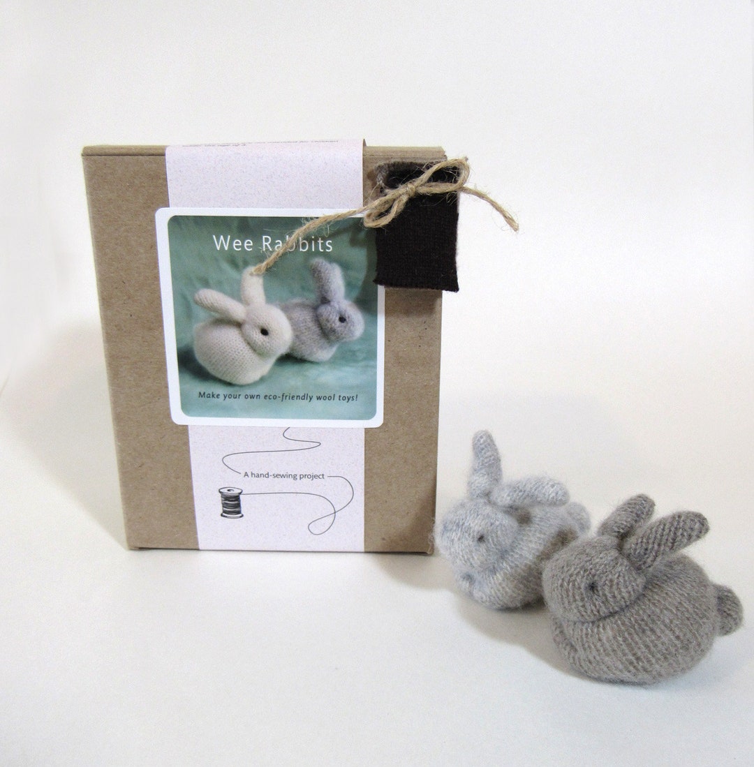 DIY Rabbit Sewing Kit, Complete Sewing Kit for 2 Cashmere Rabbits, Make ...